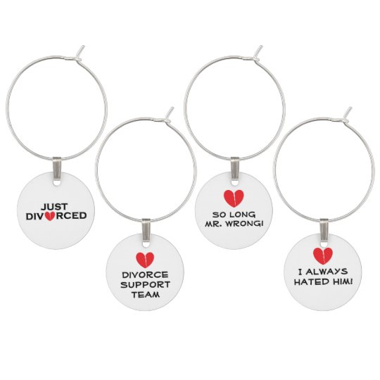 "Divorce Party" Wine Glass Charm Set | Zazzle.com