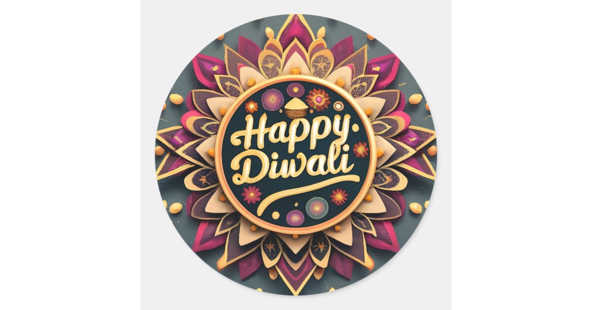 Diwali celebrations classic round sticker | Zazzle