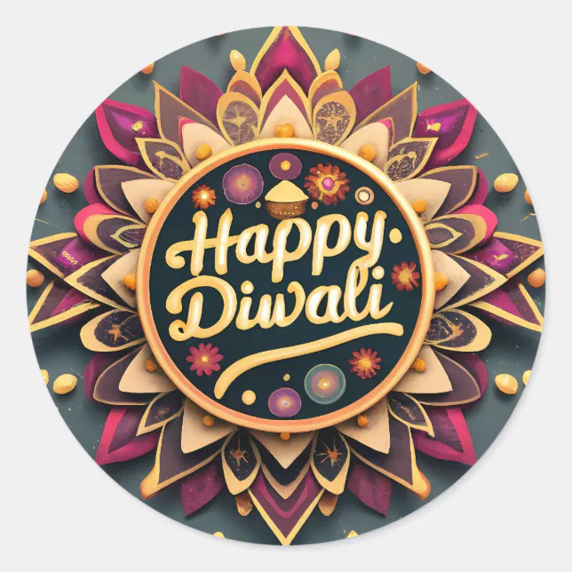 Diwali celebrations classic round sticker | Zazzle