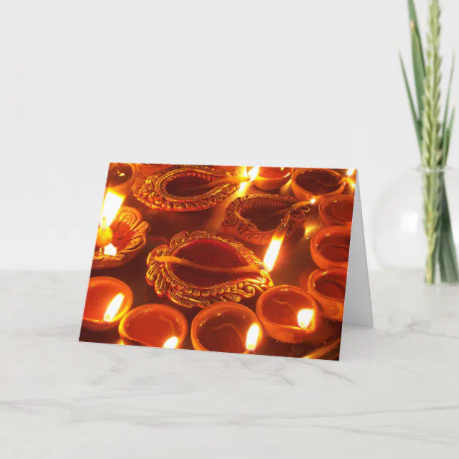 diwali diya candles card | Zazzle