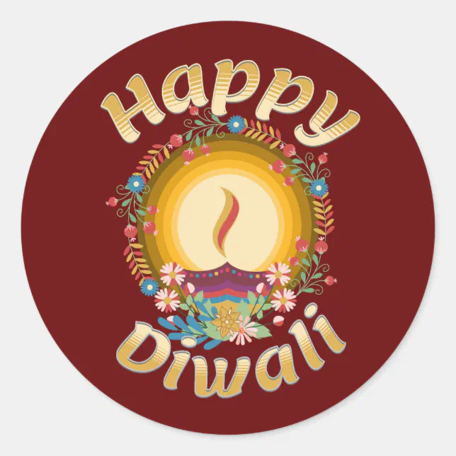 Diwali Festival of Lights Hindu Sikh Jain Classic Round Sticker | Zazzle
