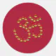 Diwali Gold Deepa in Om Symbol Bright Burgundy Classic Round Sticker ...