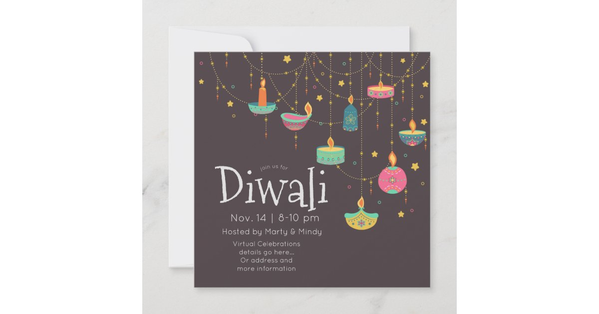 Diwali hanging Deepas Invitation | Zazzle