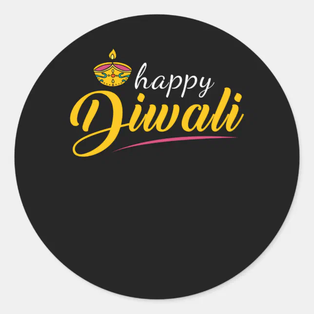 Diwali Happy Diwali Classic Round Sticker | Zazzle