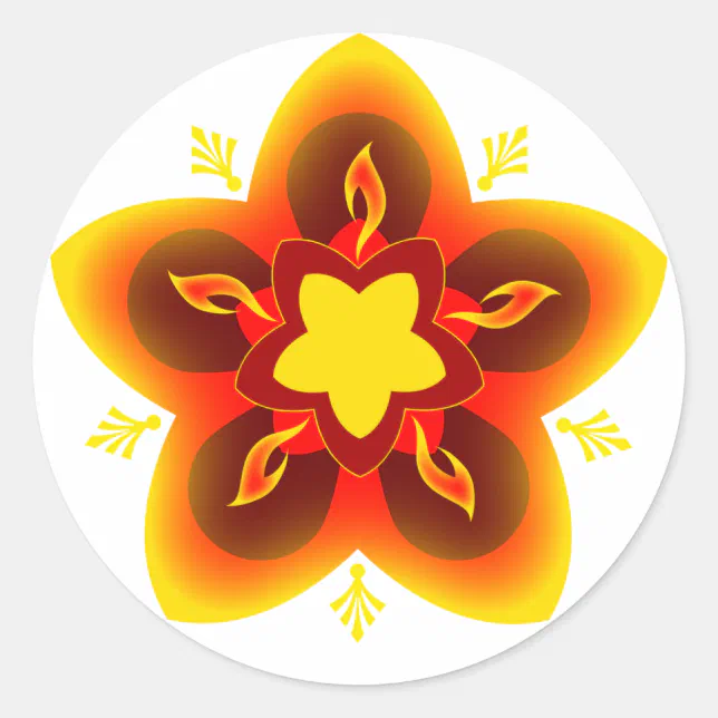 diwali rangoli classic round sticker | Zazzle