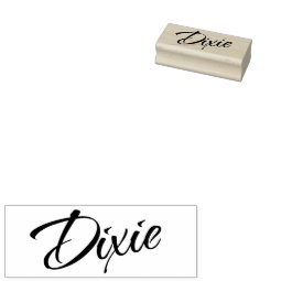 Dixie name cursive script signature rubber stamp | Zazzle