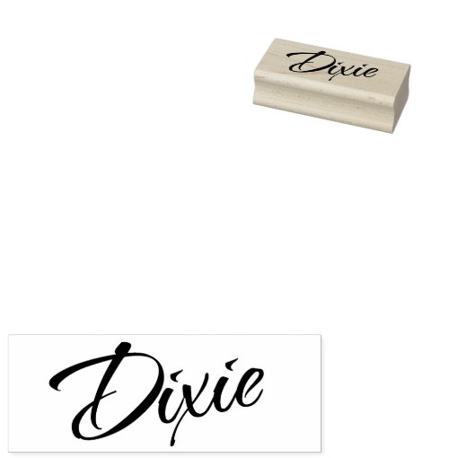 Dixie name cursive script signature rubber stamp | Zazzle