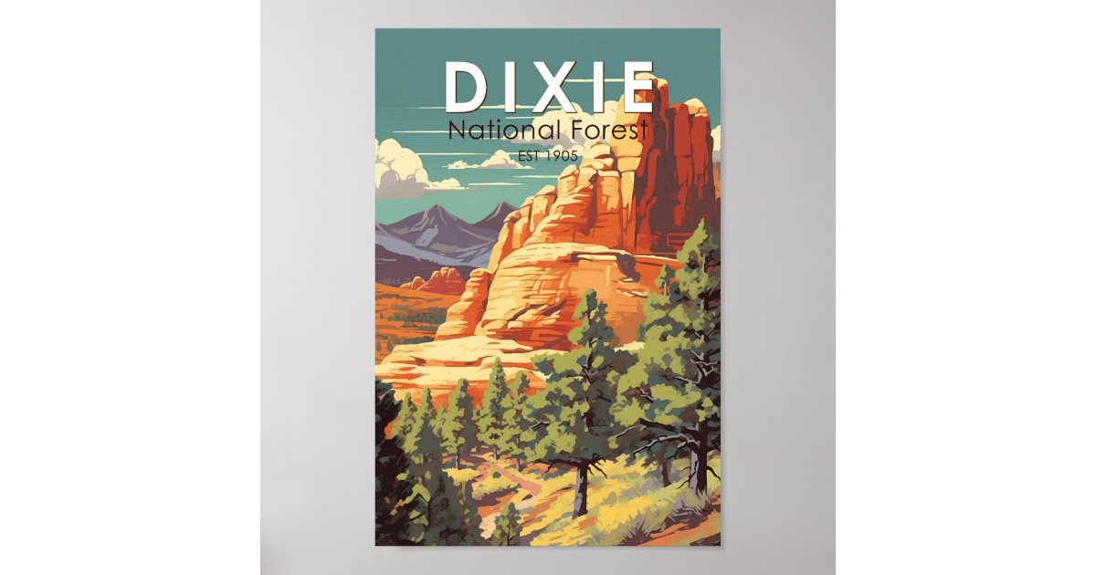 Dixie National Forest Utah Travel Art Vintage Poster | Zazzle