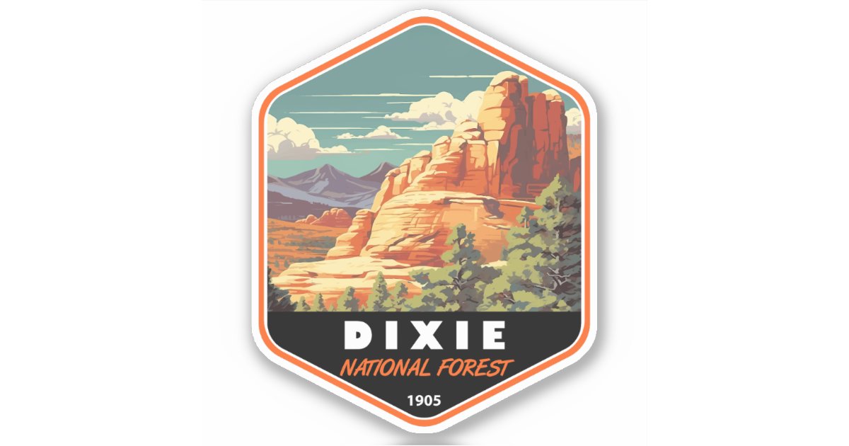 Dixie National Forest Utah Travel Art Vintage Sticker | Zazzle