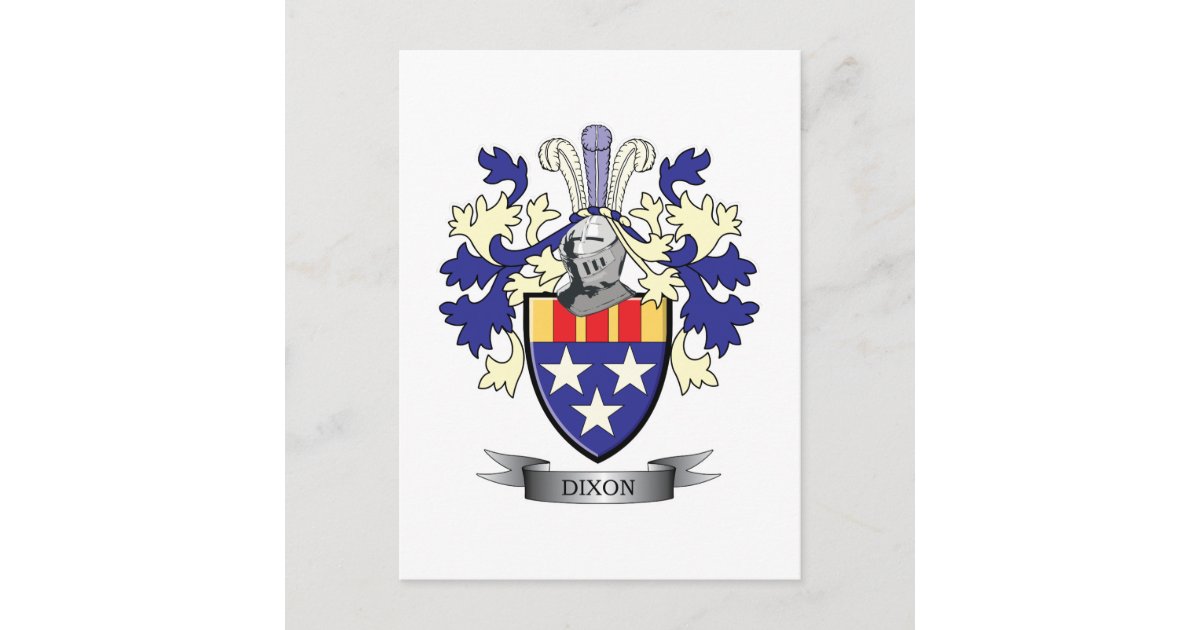 Dixon Family Crest Coat of Arms Postcard | Zazzle