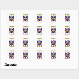 DIXON FAMILY CREST - DIXON COAT OF ARMS CLASSIC ROUND STICKER | Zazzle