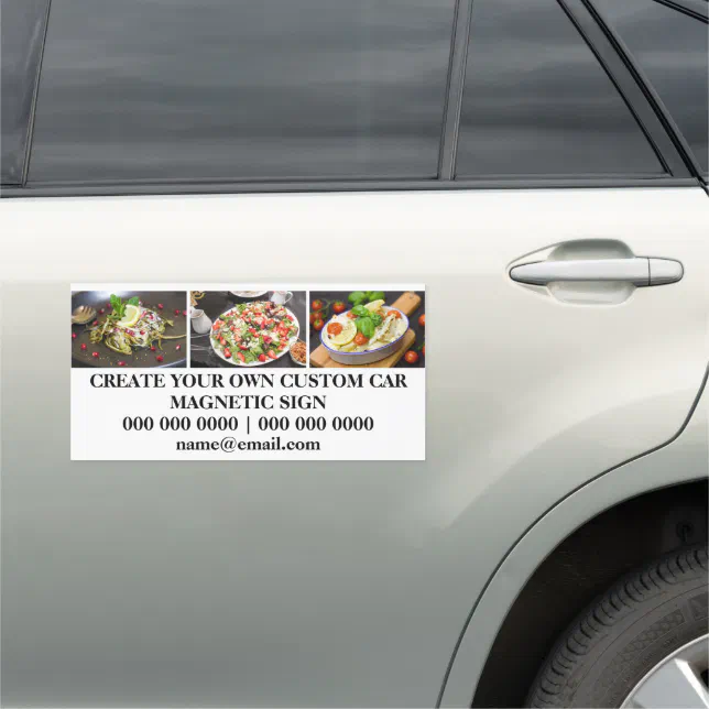 DIY 3 photo | cooking professional chef catering Car Magnet | Zazzle