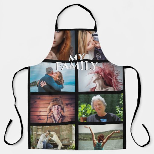 DIY 8 photo custom family picture collage Apron | Zazzle