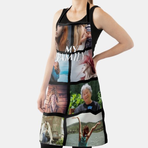 DIY 8 photo custom family picture collage Apron | Zazzle