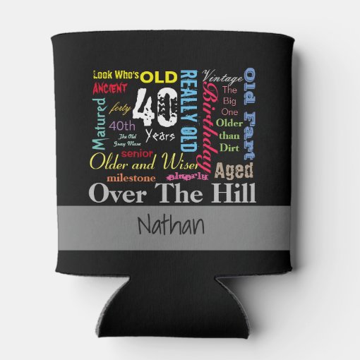 DIY Age | 40th Happy Birthday | Milestone Can Cooler | Zazzle