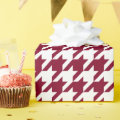 DIY Background XL White Houndstooth Burgundy Wrapping Paper | Zazzle