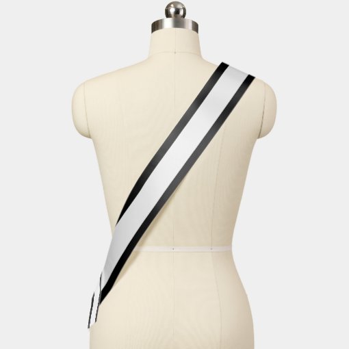 DIY birthday age and wording black white stripe Sash | Zazzle