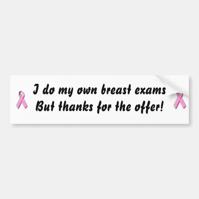 DIY Breast Exam Bumper Sticker | Zazzle