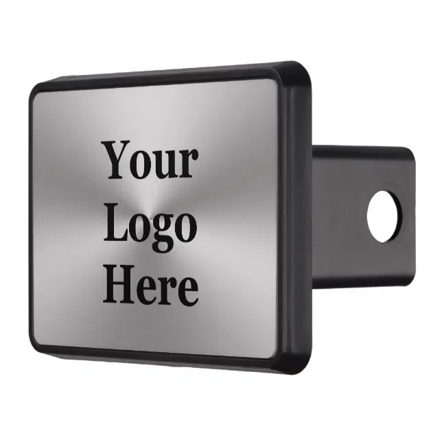 DIY Brushed Metal Look Your Logo Here Hitch Cover | Zazzle
