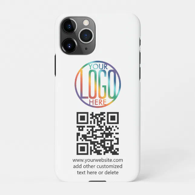 Diy Color | Company Logo and Your QR Code Business iPhone Case | Zazzle