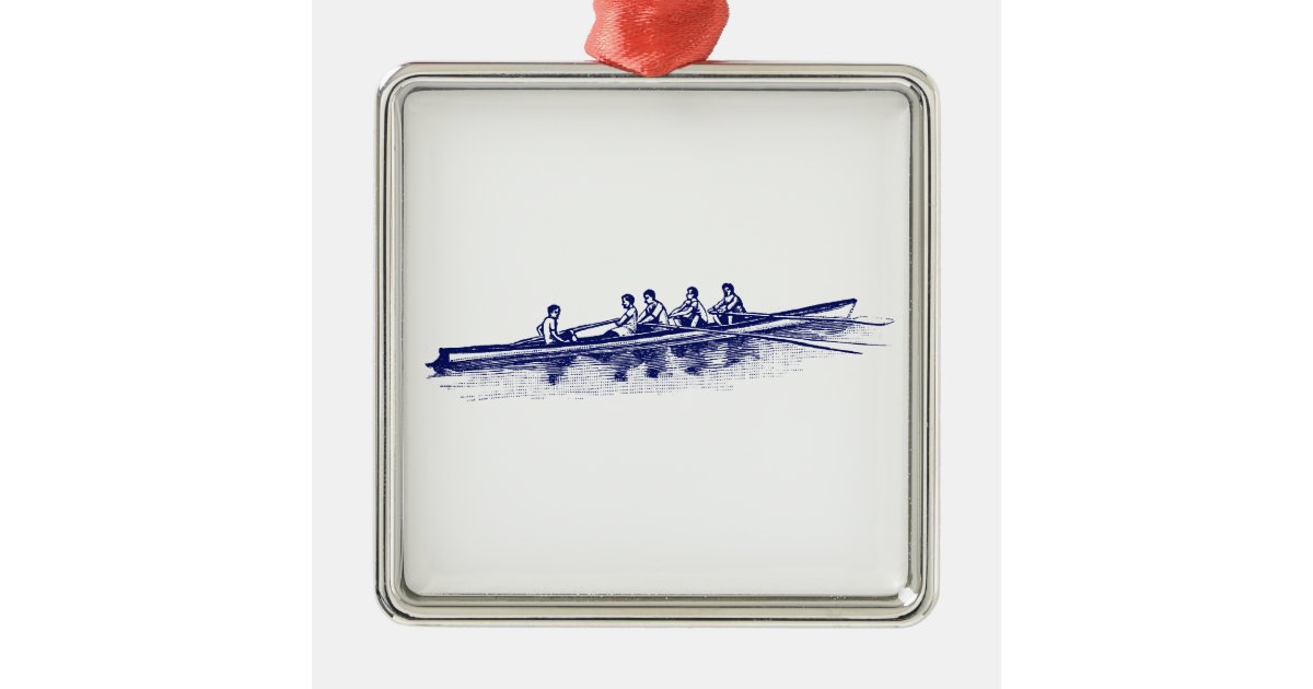 DIY Color Rowing Rowers Crew Team Water Sports Blu Metal Ornament | Zazzle