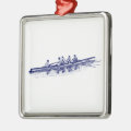 DIY Color Rowing Rowers Crew Team Water Sports Blu Metal Ornament | Zazzle