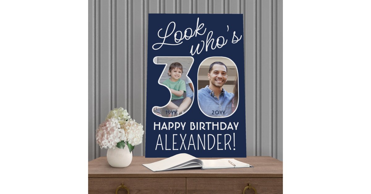 DIY Colors • Look Who's 30 Birthday Party 2 Photo Foam Board | Zazzle