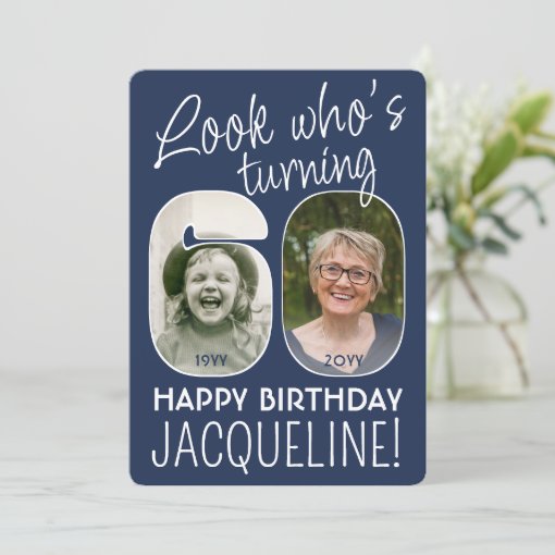 DIY Colors • Look Who's 60 Birthday Party 2 Photo Invitation | Zazzle