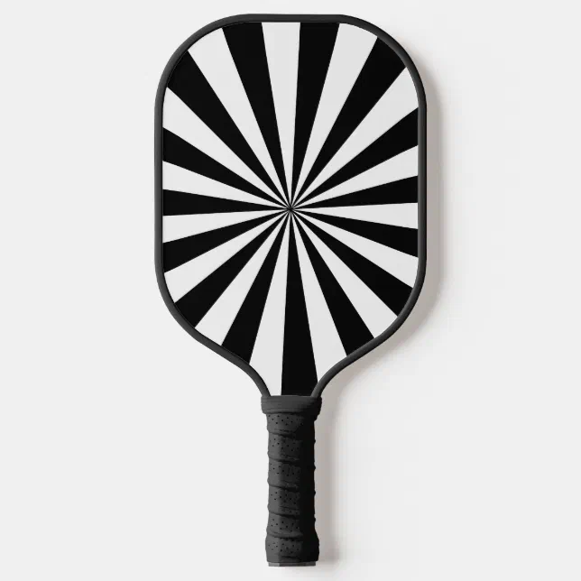 DIY Colors Rays Sunburst Black White S Pickleball Paddle | Zazzle