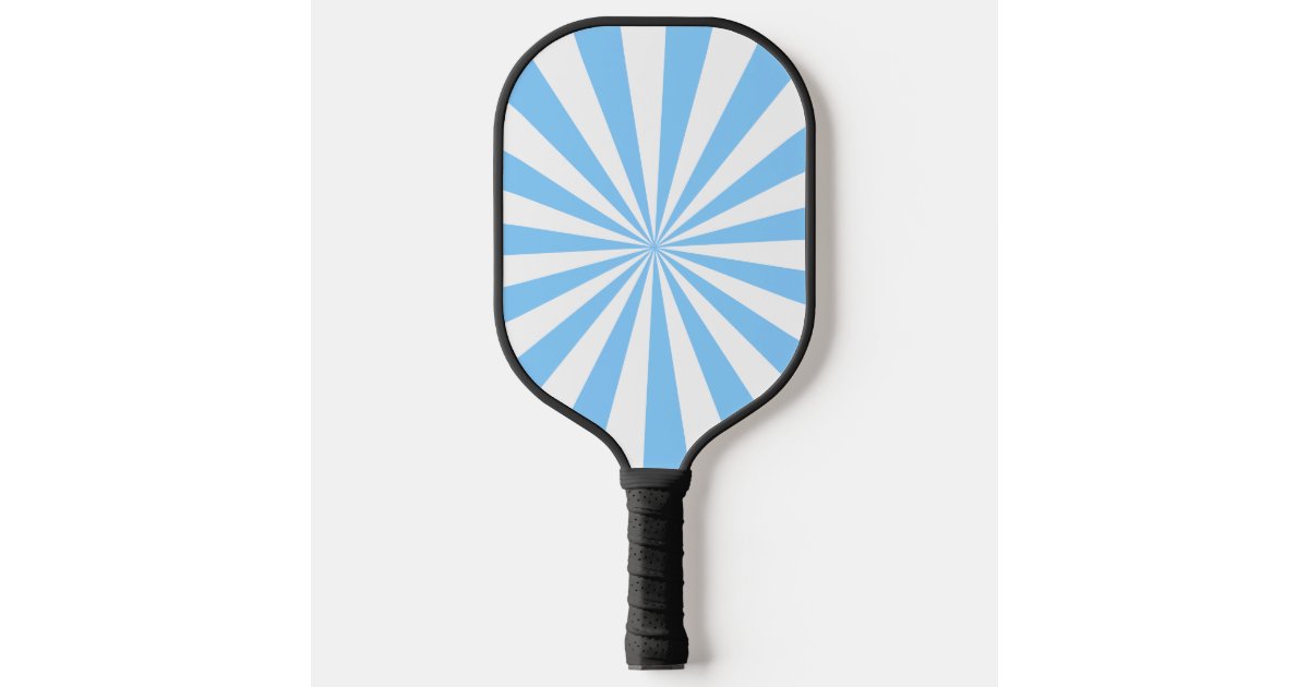 DIY Colors Rays Sunburst Sky Blue White S Pickleball Paddle | Zazzle