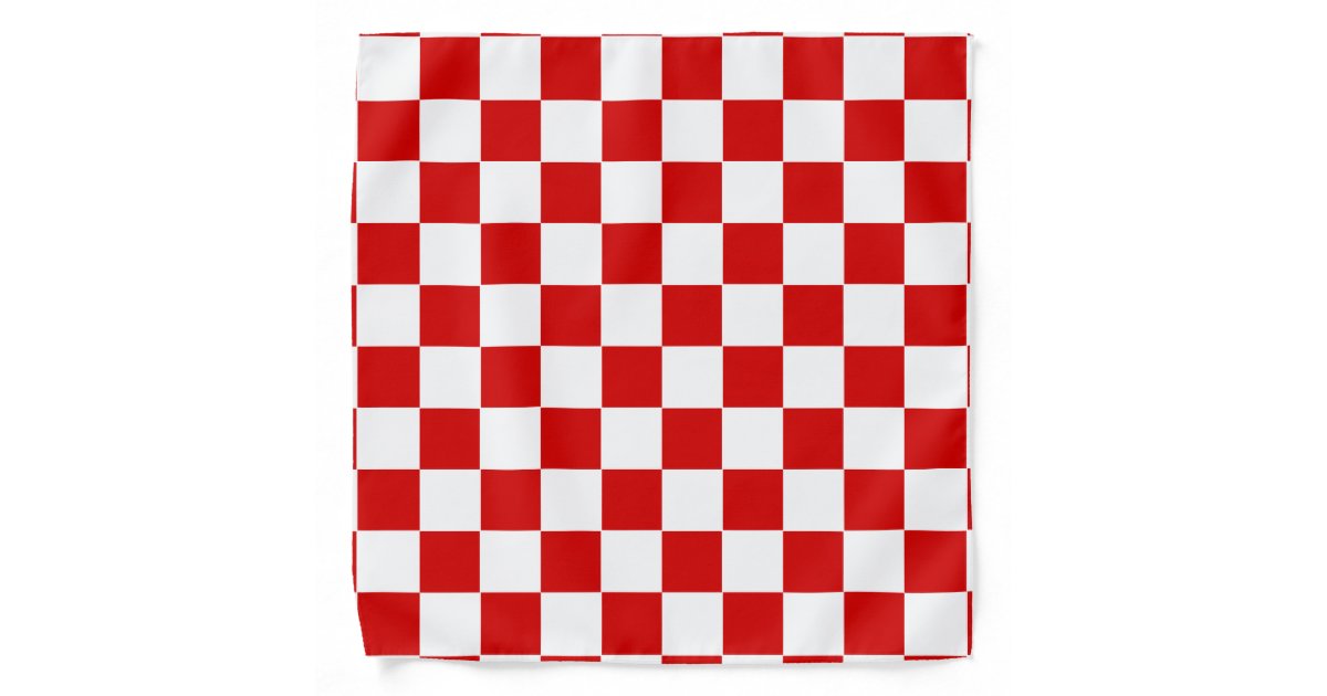 DIY Colors Red and White Checker Pattern Bandana | Zazzle