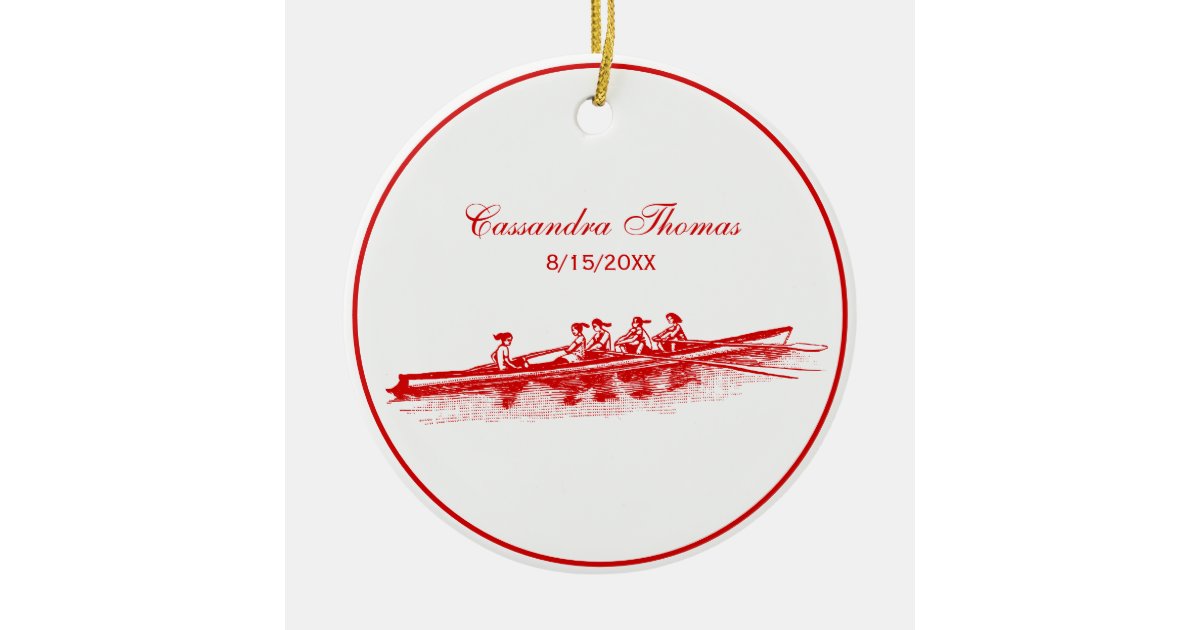 DIY Colors Women Rowing Rowers Crew Team Red Ceramic Ornament | Zazzle