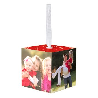 DIY Create Your Own Photo Holiday Christmas Decor Cube Ornament | Zazzle