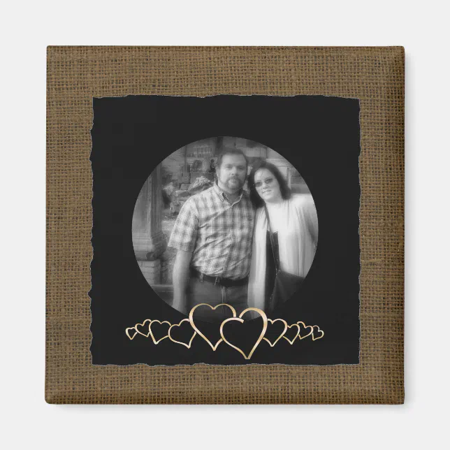 DIY Create Your Own | Rustic Personalized Photo Magnet | Zazzle