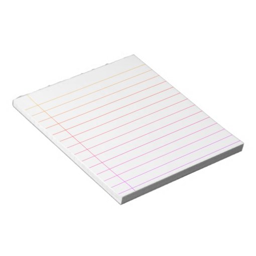 DIY CUSTOM NOTEBOOK PAPER BLOCK, COLOR THIN LINES NOTEPAD | Zazzle