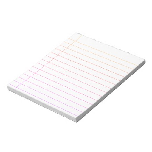 DIY CUSTOM NOTEBOOK PAPER BLOCK, COLOR THIN LINES NOTEPAD | Zazzle