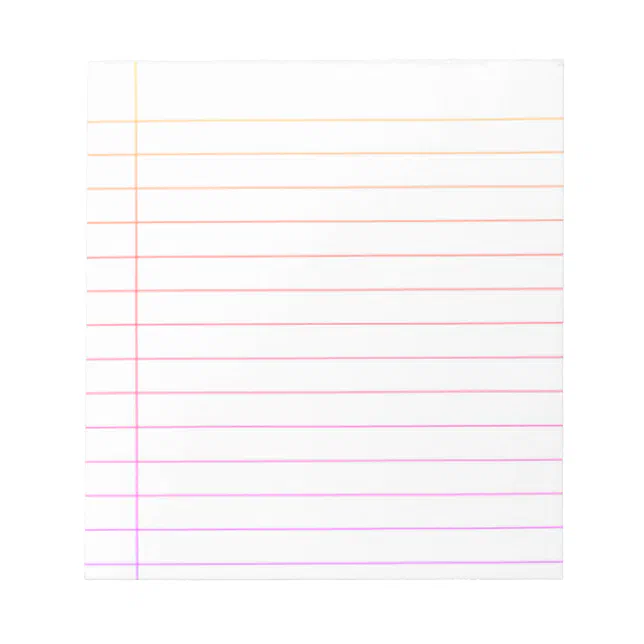 DIY CUSTOM NOTEBOOK PAPER BLOCK, COLOR THIN LINES NOTEPAD | Zazzle