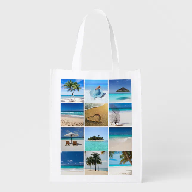 DIY Custom Photo Collage Grocery Bag | Zazzle