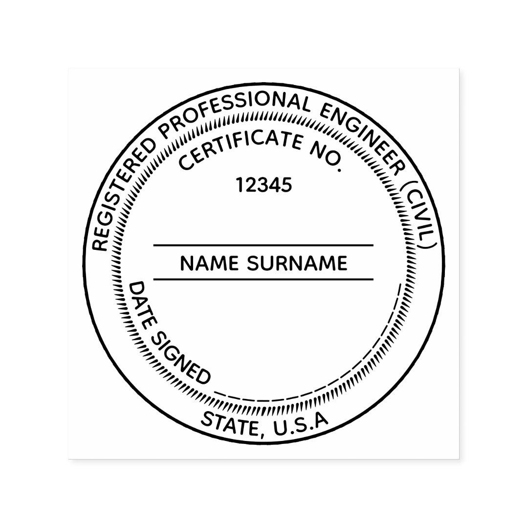 DIY Engineer Professional LLC seal CUSTOM Self-inking Stamp | Zazzle