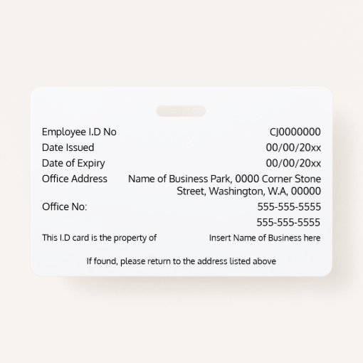 DIY ID card classic simple photo logo black white Badge | Zazzle