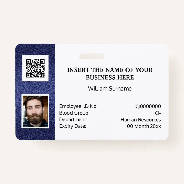 DIY ID card classic simple photo logo NO barcode Badge | Zazzle