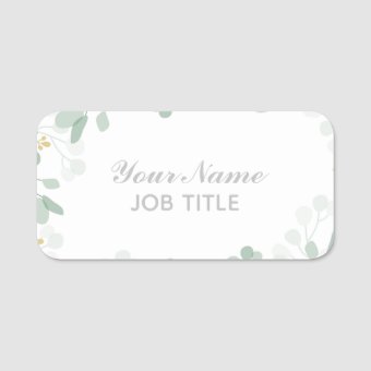DiY Leaves Name Tag | Zazzle