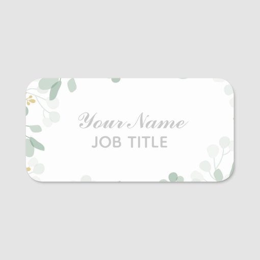 DiY Leaves Name Tag | Zazzle