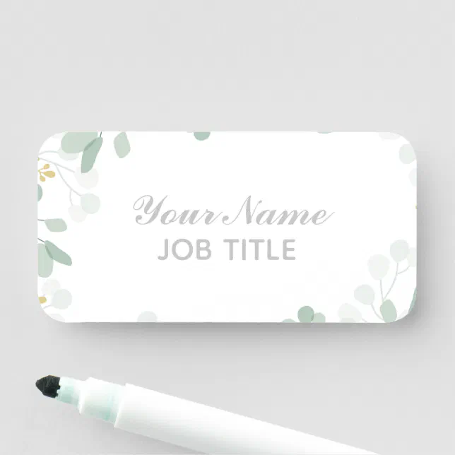 DiY Leaves Name Tag | Zazzle