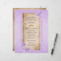 DIY Light Purple Gold Quince Scroll Invitations | Zazzle