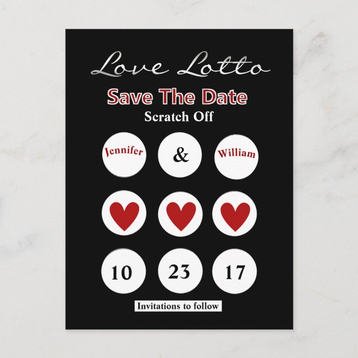 DIY Lotto Scratch Off Save the Date Post Card | Zazzle