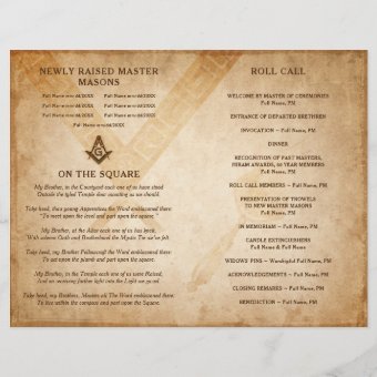 DIY Masonic Program Template Freemason Stationery | Zazzle