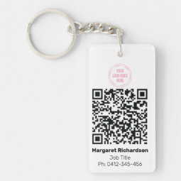 DIY Photo ID Digital QR Code Keychain | Zazzle