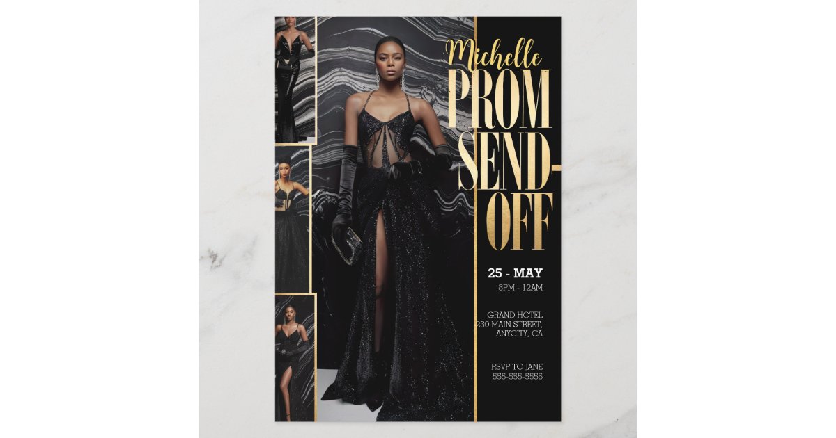 DIY Photo PROM SEND-OFF Luxurious Fashionable Flyer | Zazzle
