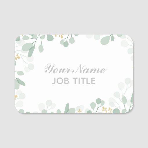 DiY Rectangle Leaves Name Tag | Zazzle